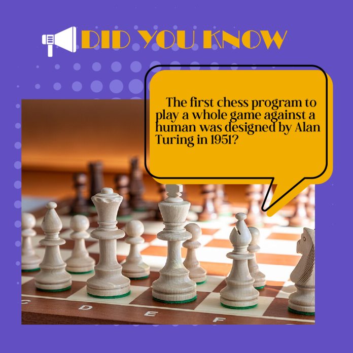 The first chess program to play a whole game against a human was ...